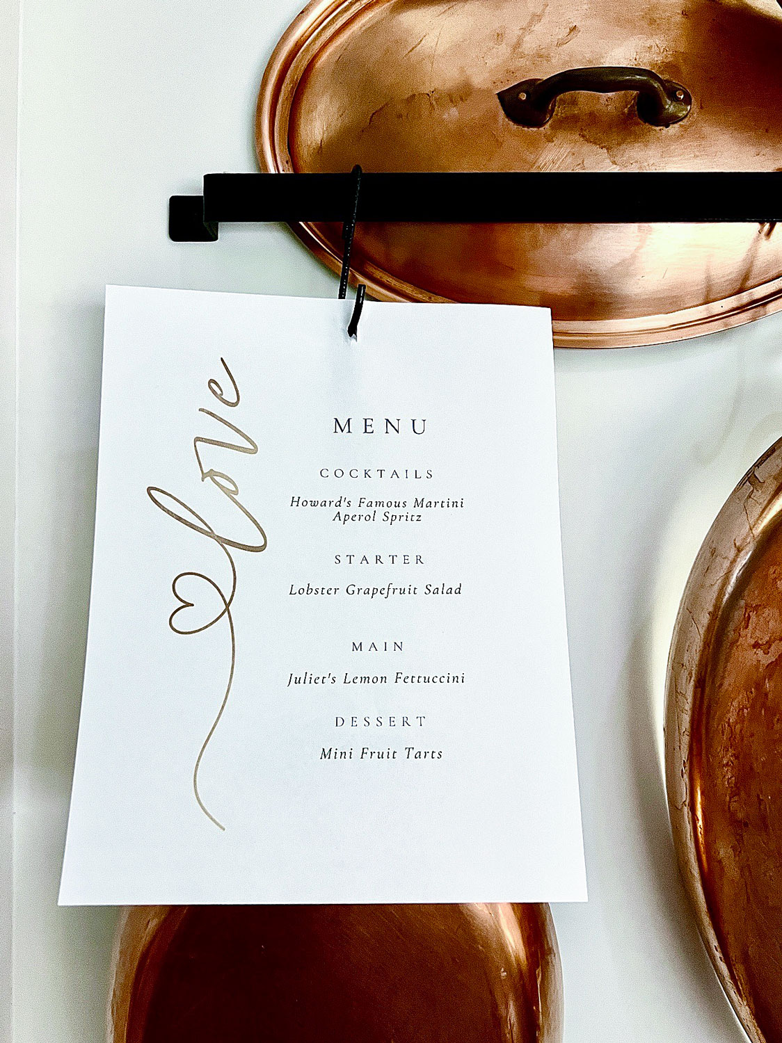 Simple Romantic Dinner Menu, Perfect Drink Table, And More | Classic ...