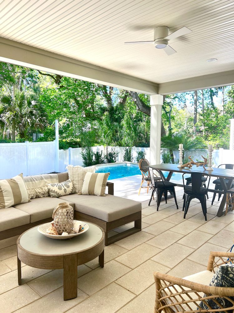 Pretty And Practical Porch and Pool In A Small Backyard | Classic ...
