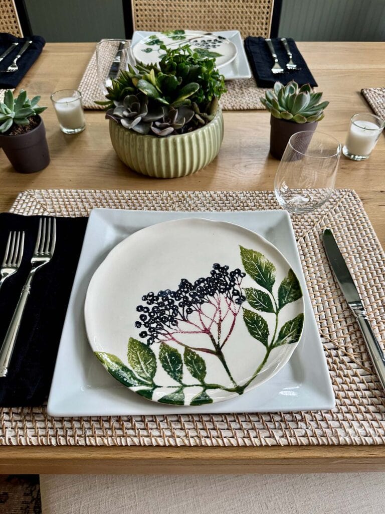 Spring Table Setting With Floral Plates and Succulents | Classic Casual ...